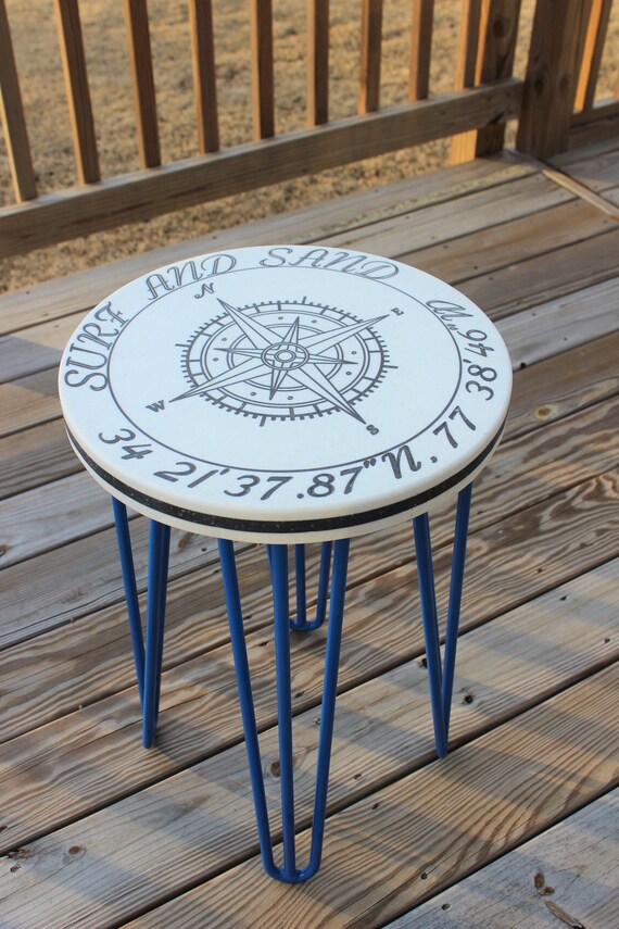 Custom Made Compass Rose End Table for Inside or Outdoors - Etsy