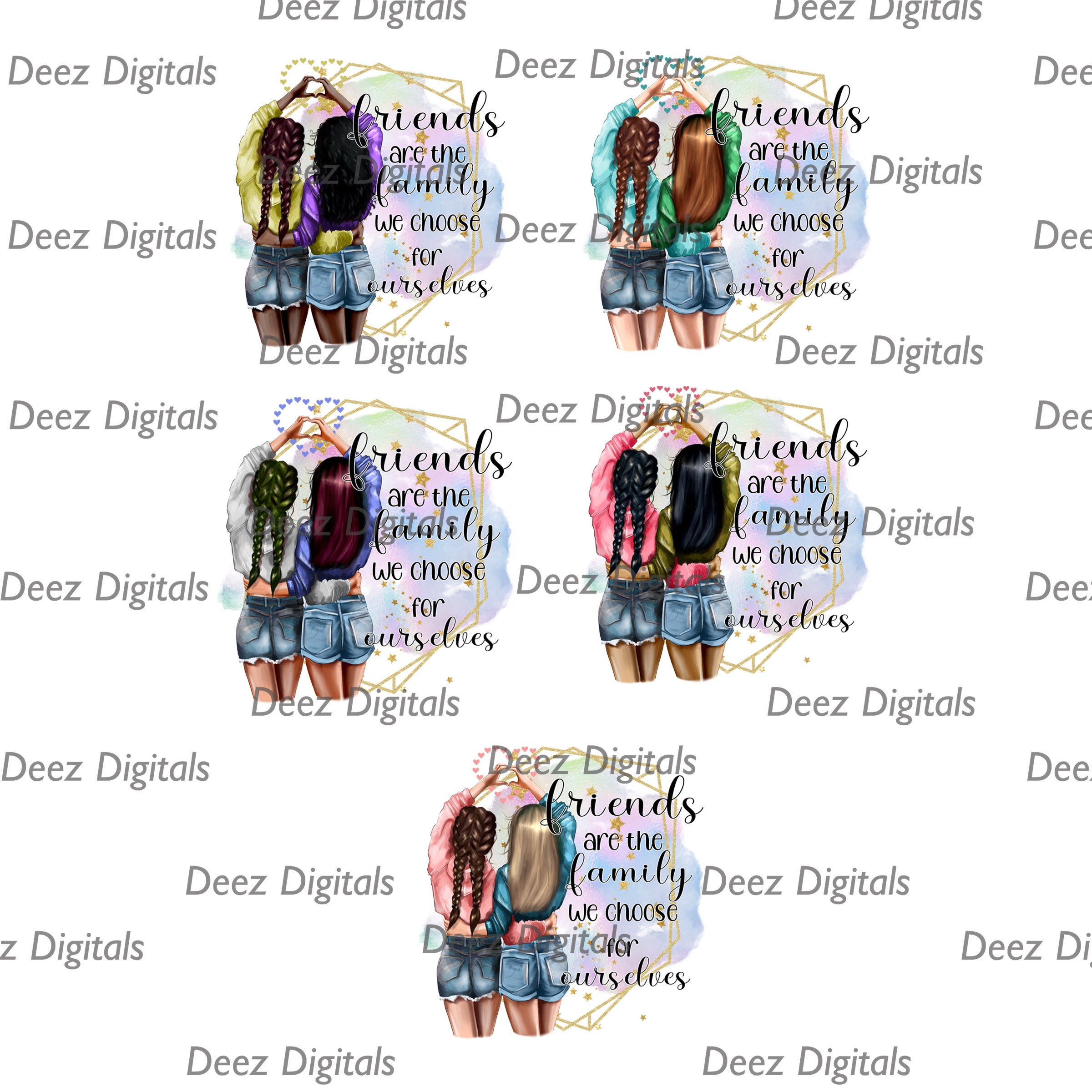 Best Friends Besties Digital Sublimation Design PNG - INSTANT DOWNLOAD ...
