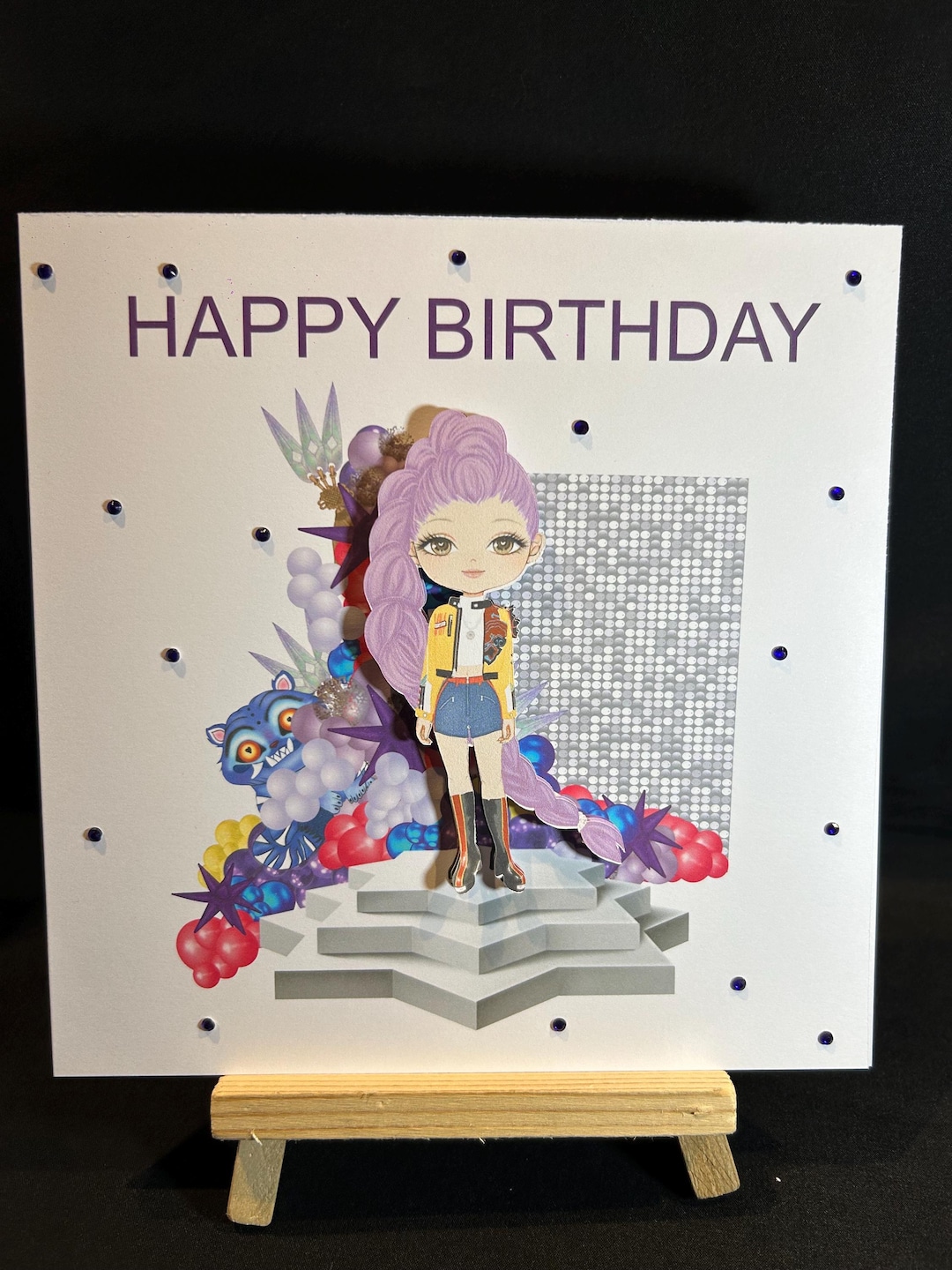 Kpop Rumi Birthday Card, 3d With Diamanté. - Etsy UK