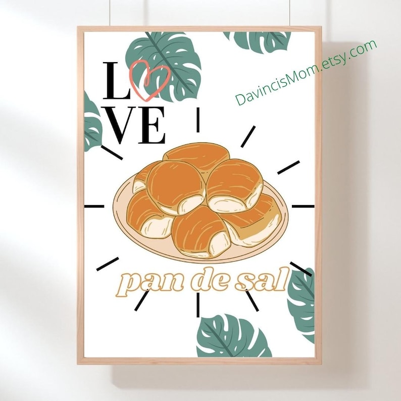 Filipino Food Art Bread Pandesal | Filipino Kitchen Print | Philippines ...