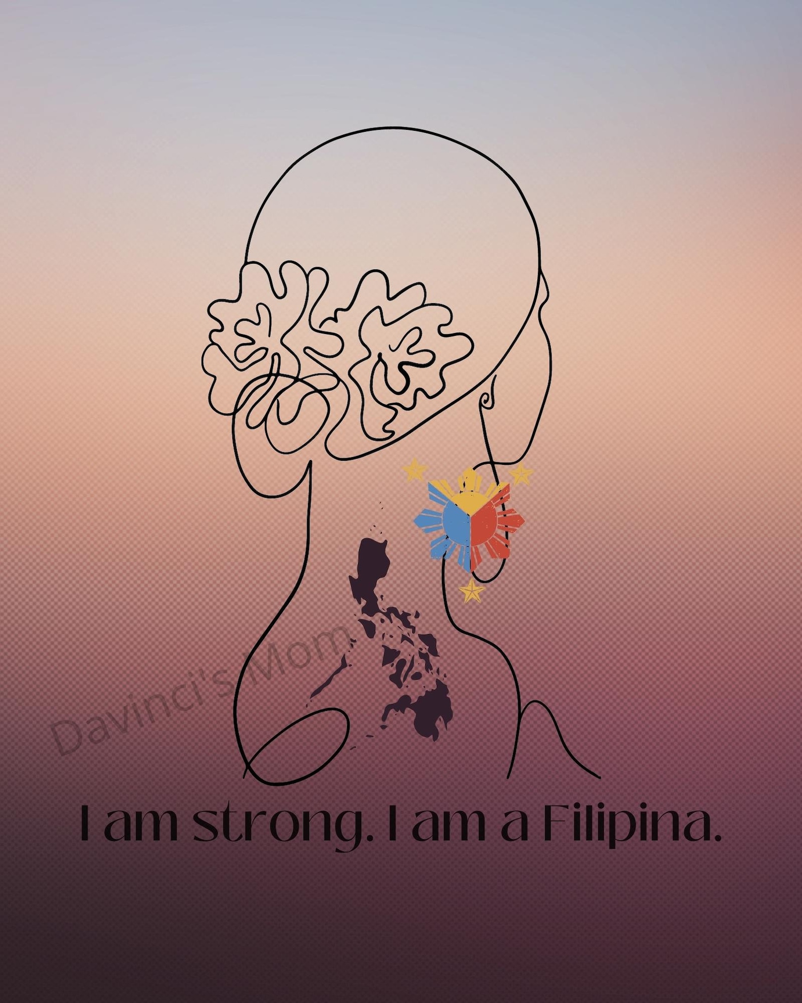 Strong Filipino Woman Portrait (with Quote) Art Print | Filipino Art ...