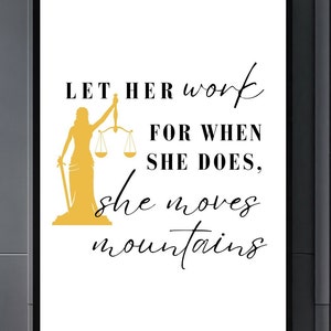 Let Her Work Lawyer Office Art Print | Office Decor | Printable Wall ...