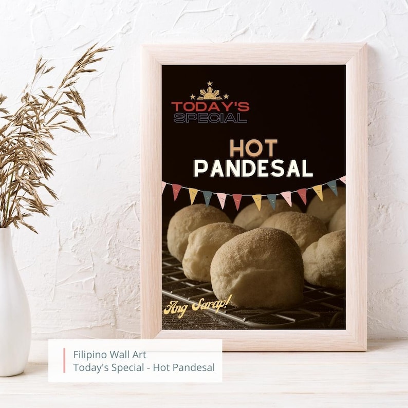Filipino Kitchen Art Bread Print Hot Pandesal | Filipino Restaurant Art ...