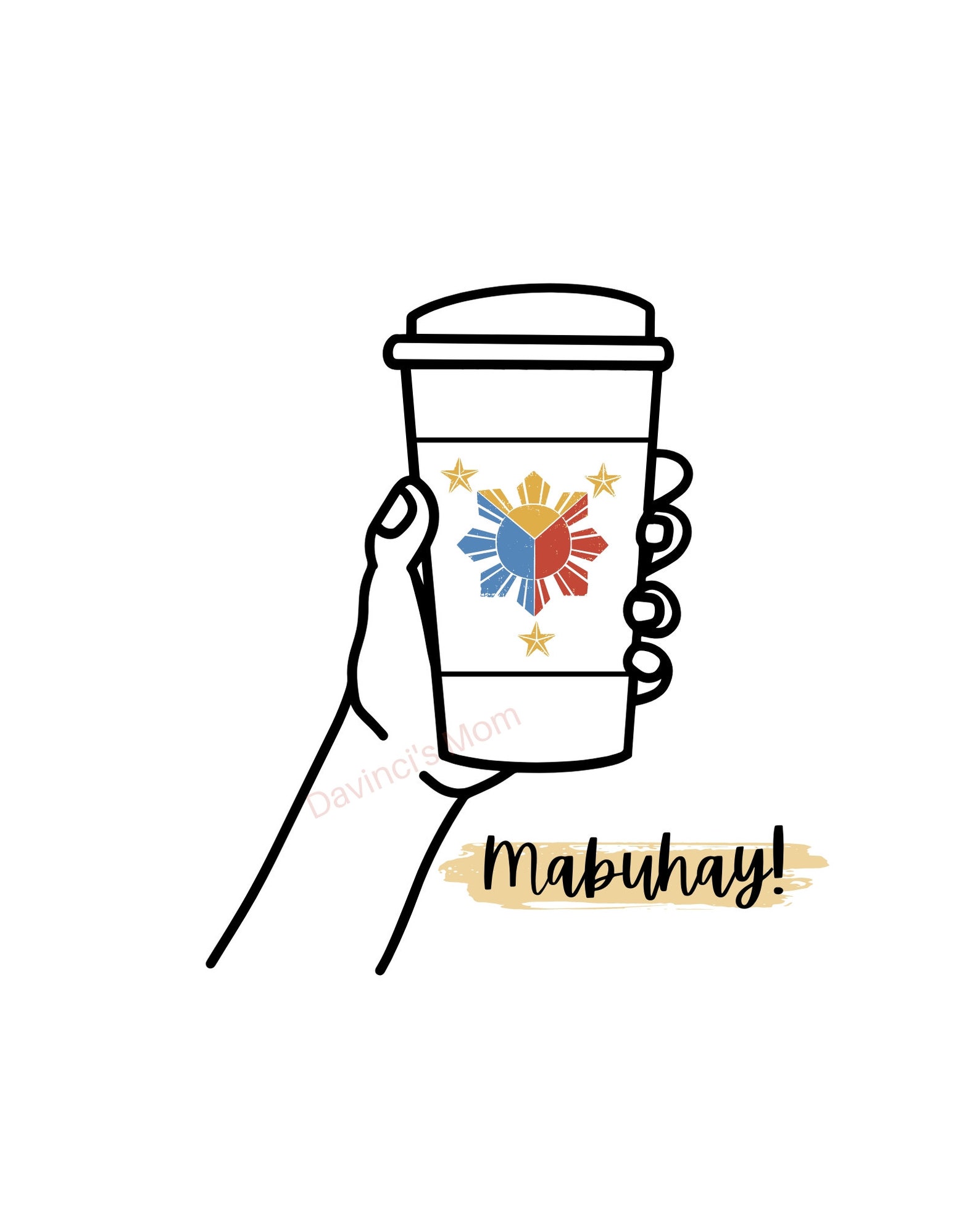 Filipino Coffee Cup Art Print Mabuhay Art Print Printable Wall Art ...