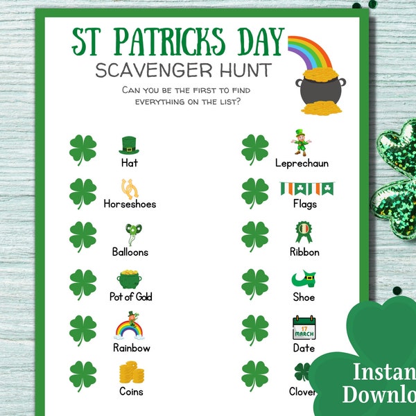 St Patricks Day Scavenger Hunt - Etsy