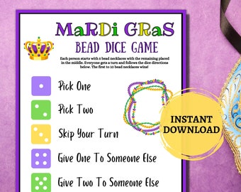Mardi Gras Candy Dice Game - Etsy