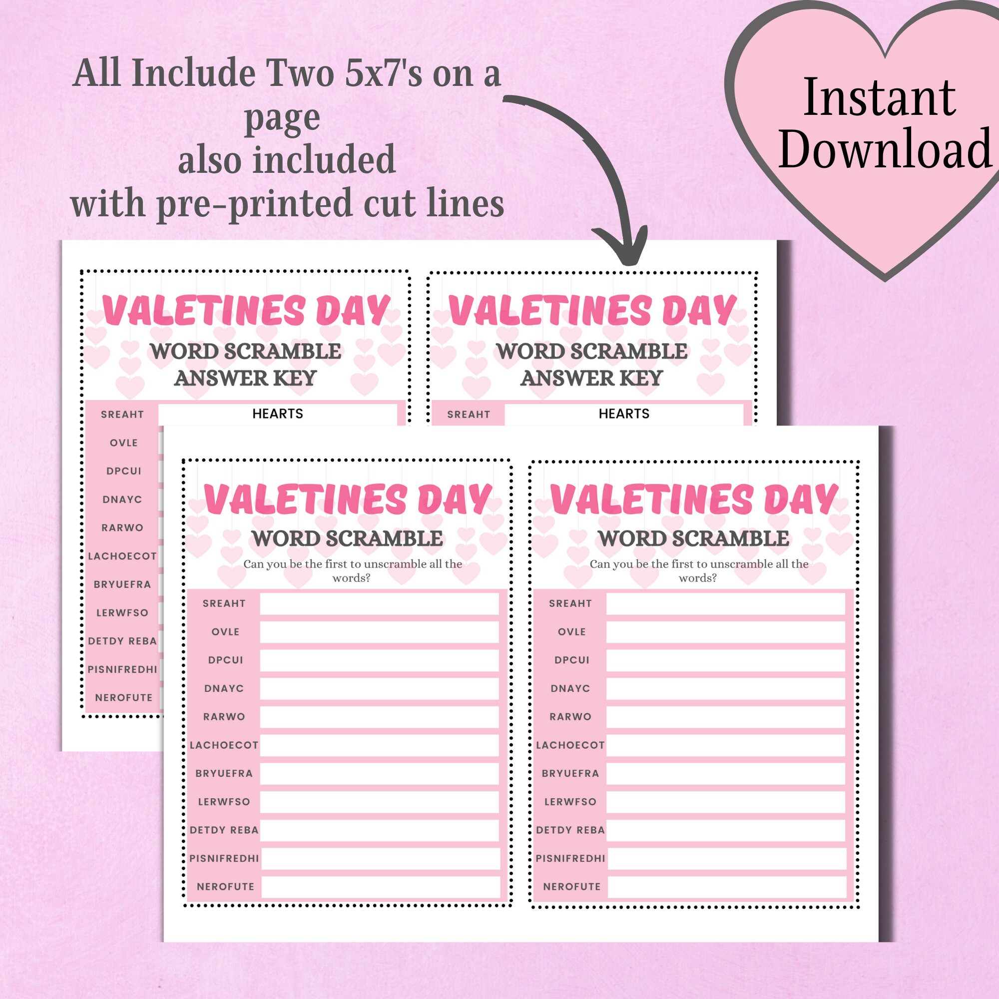 Printable Valentines Day Party Games Activities Bundle / Valentines ...