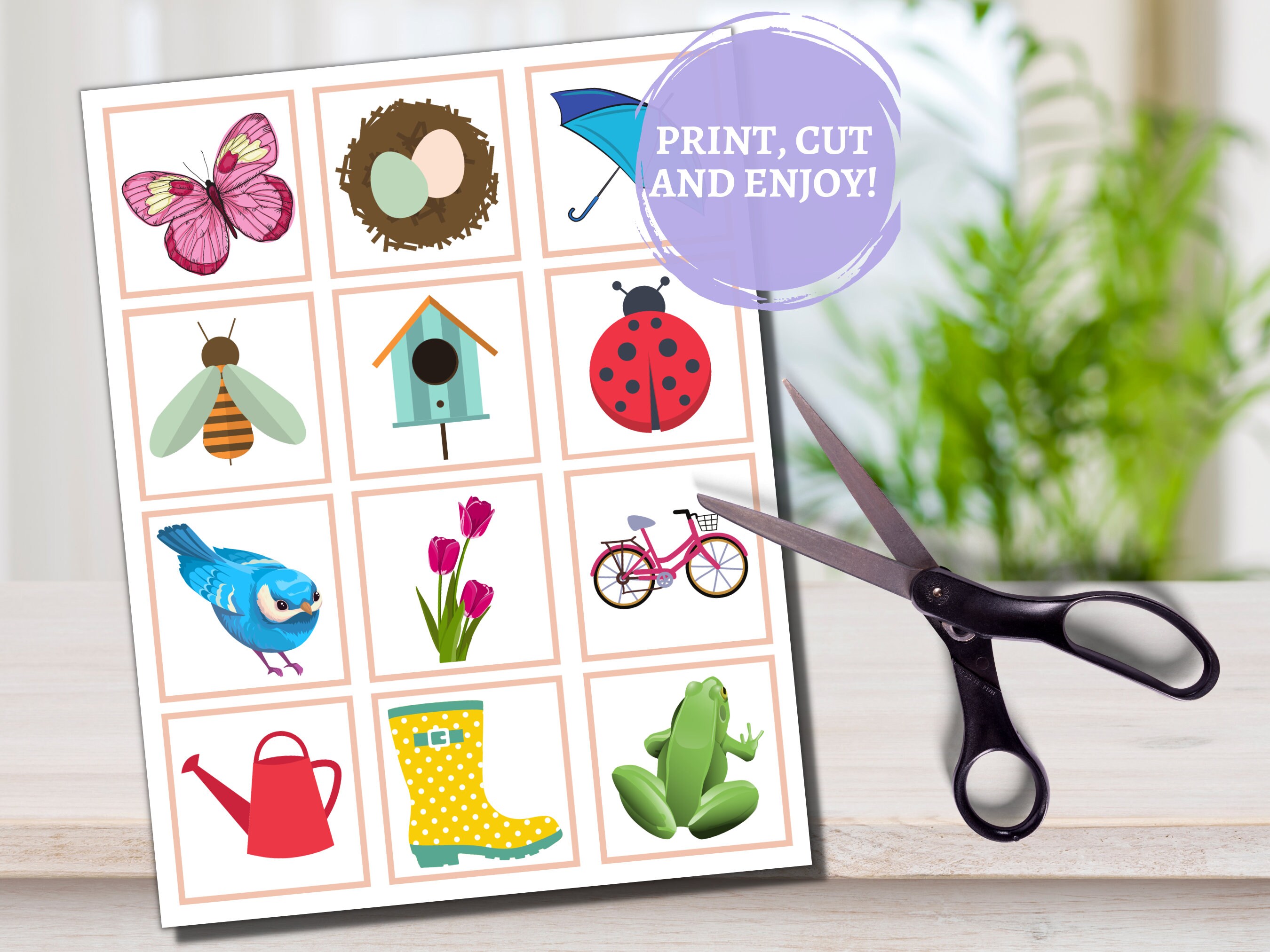 Spring Matching Card Game/spring Memory Card Game/printable Memory ...