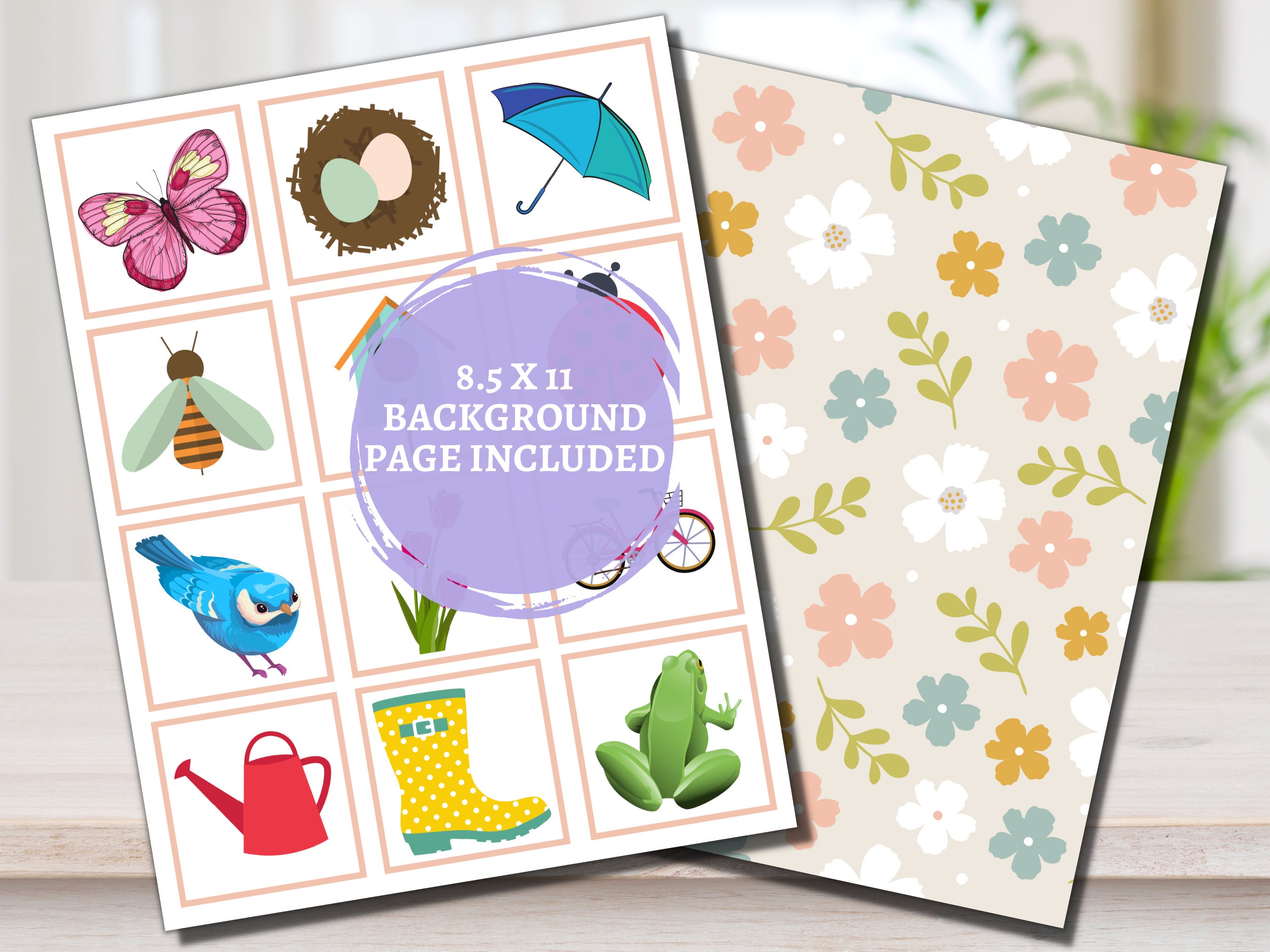 Spring Matching Card Game/spring Memory Card Game/printable Memory ...
