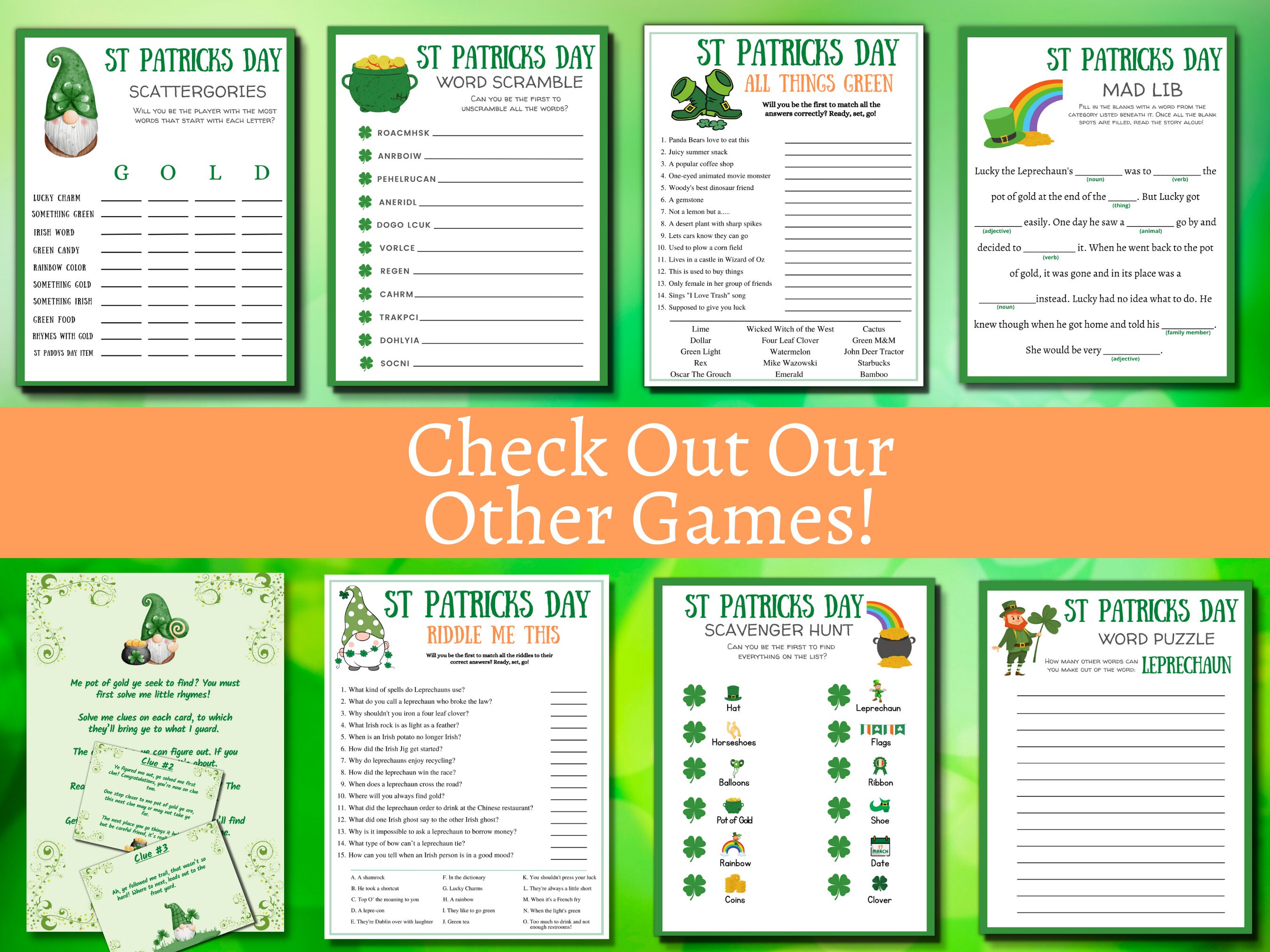 Printable St Patricks Day Mad Lib Game/fun St Patricks Day Games ...