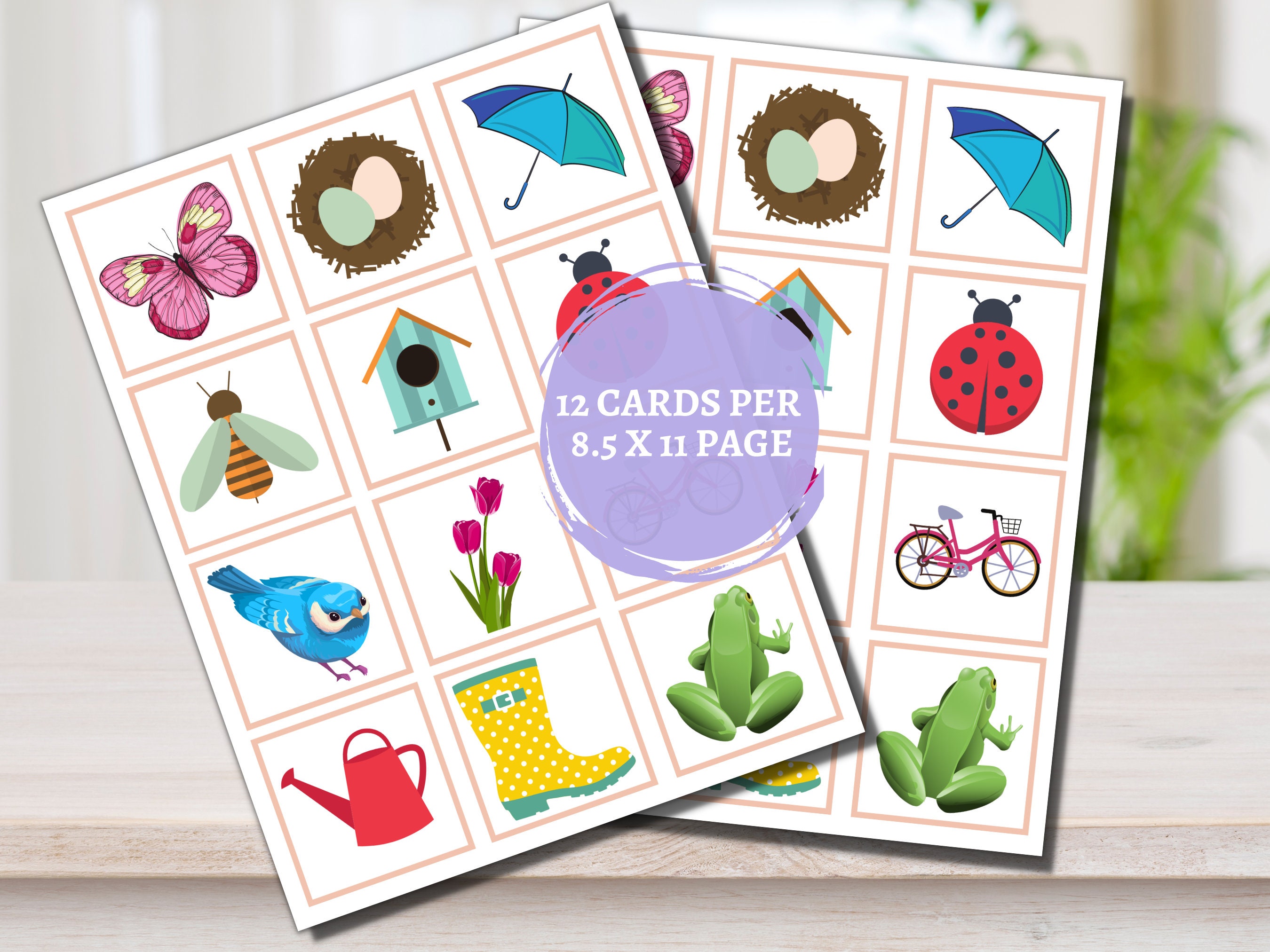 Spring Matching Card Game/spring Memory Card Game/printable Memory ...