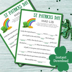 Printable St Patricks Day Mad Lib Game/fun St Patricks Day Games ...