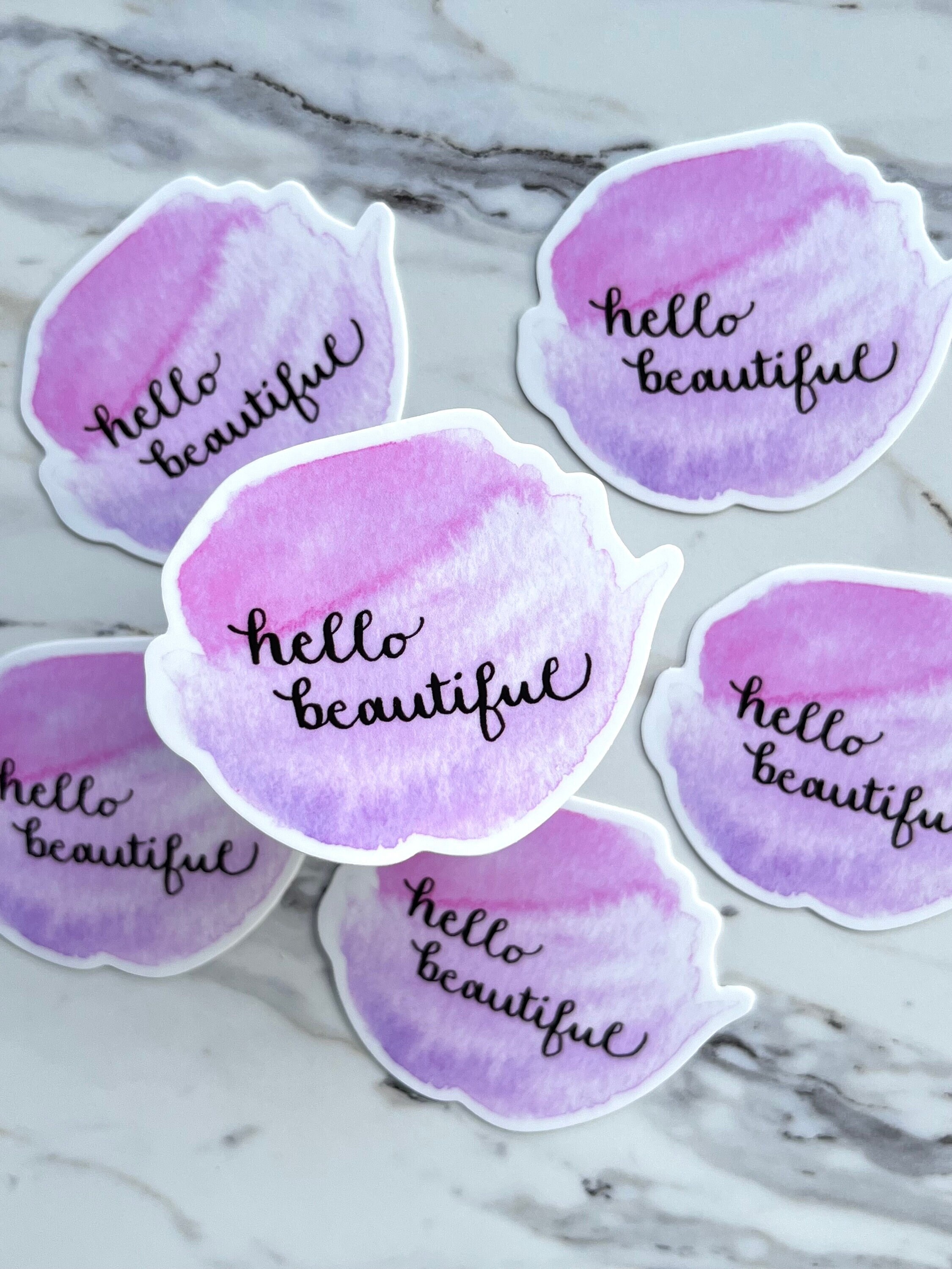 Hello Beautiful Sticker, Waterproof Sticker, Journal, Phone Case ...