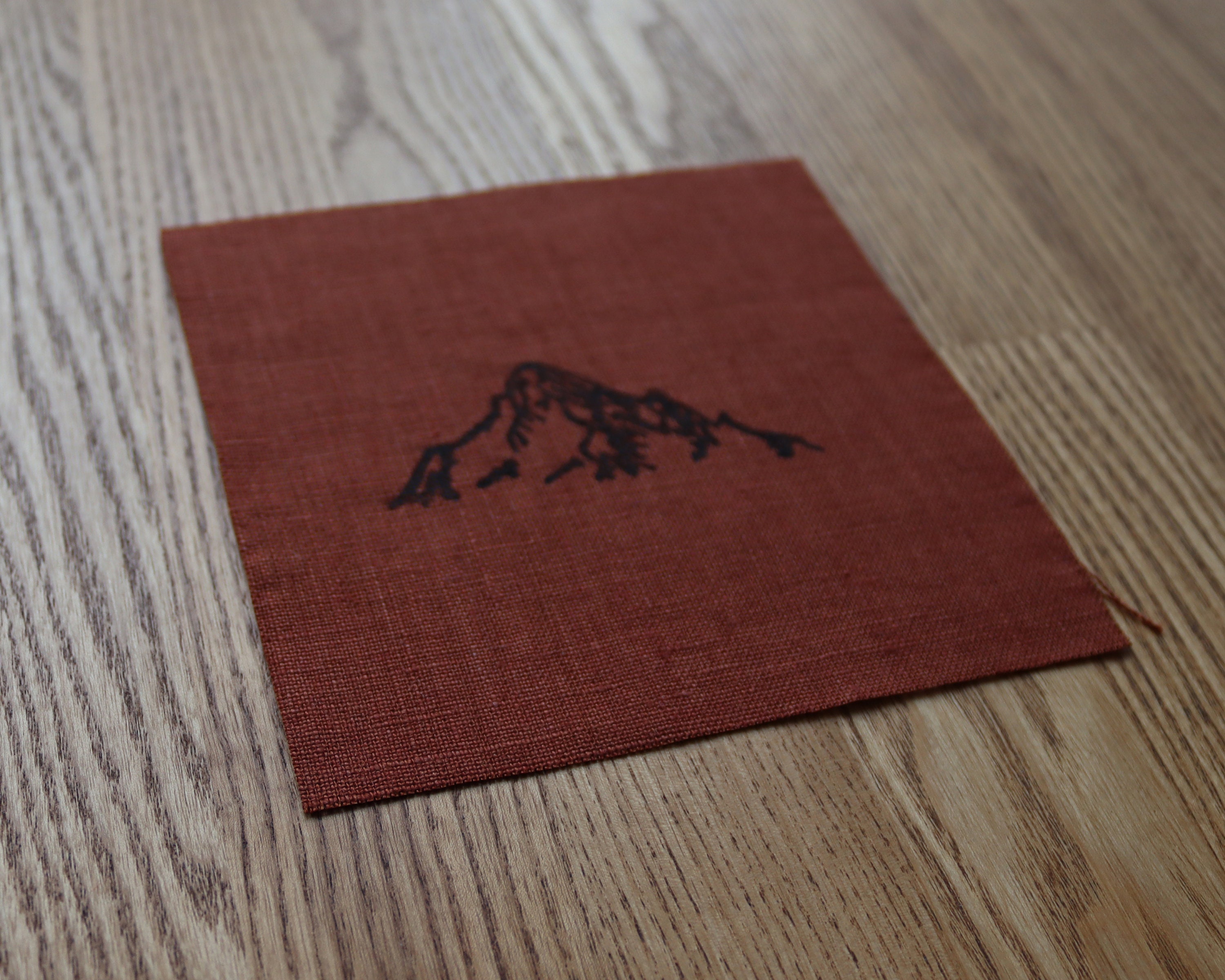 Linen Hand Printed Tent Mountain Camping Patch Block Print Decoration ...