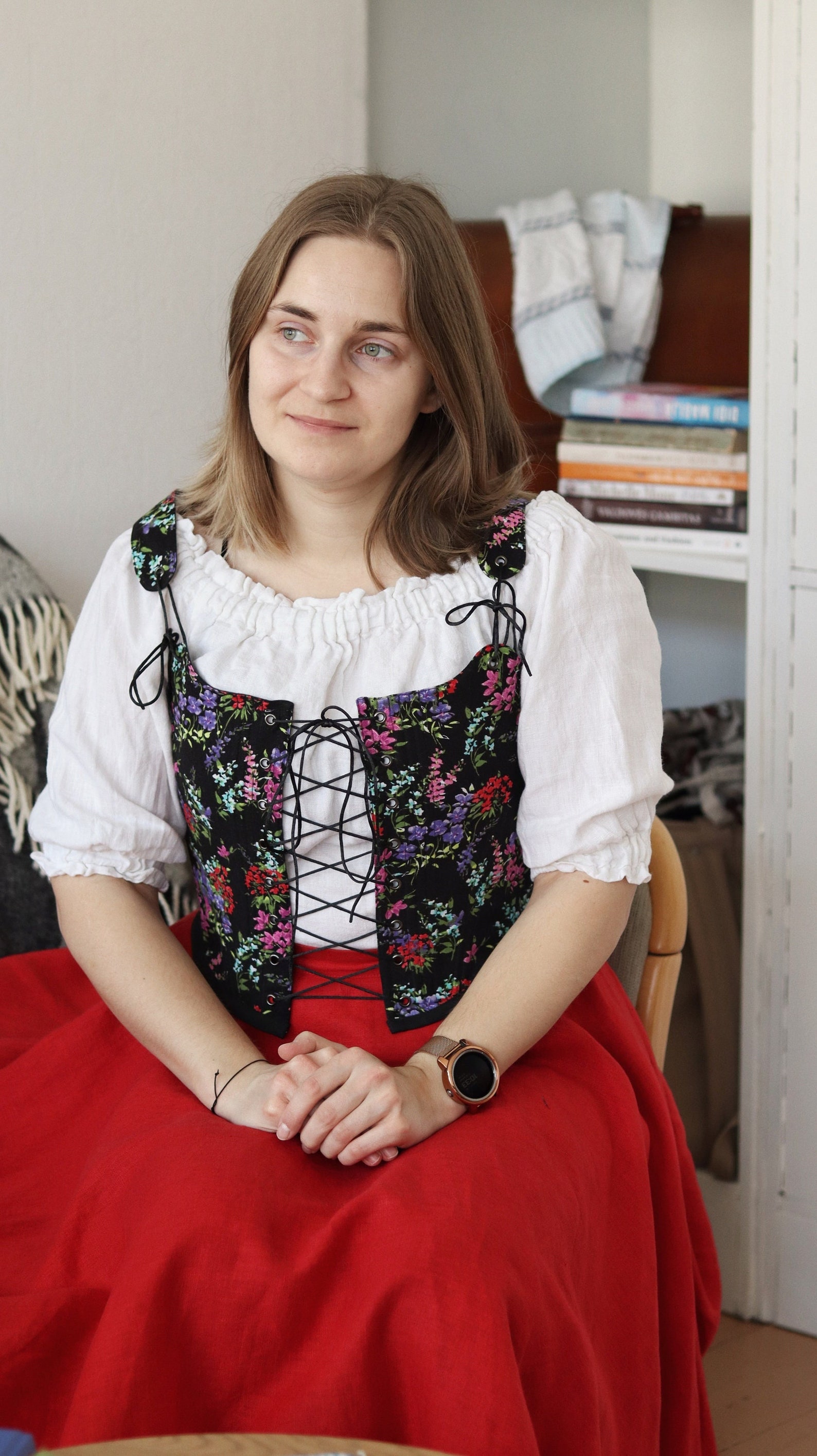 Linen Dark Flora Renaissance Stays Knightcore Corset Hobbitcore Bodice ...