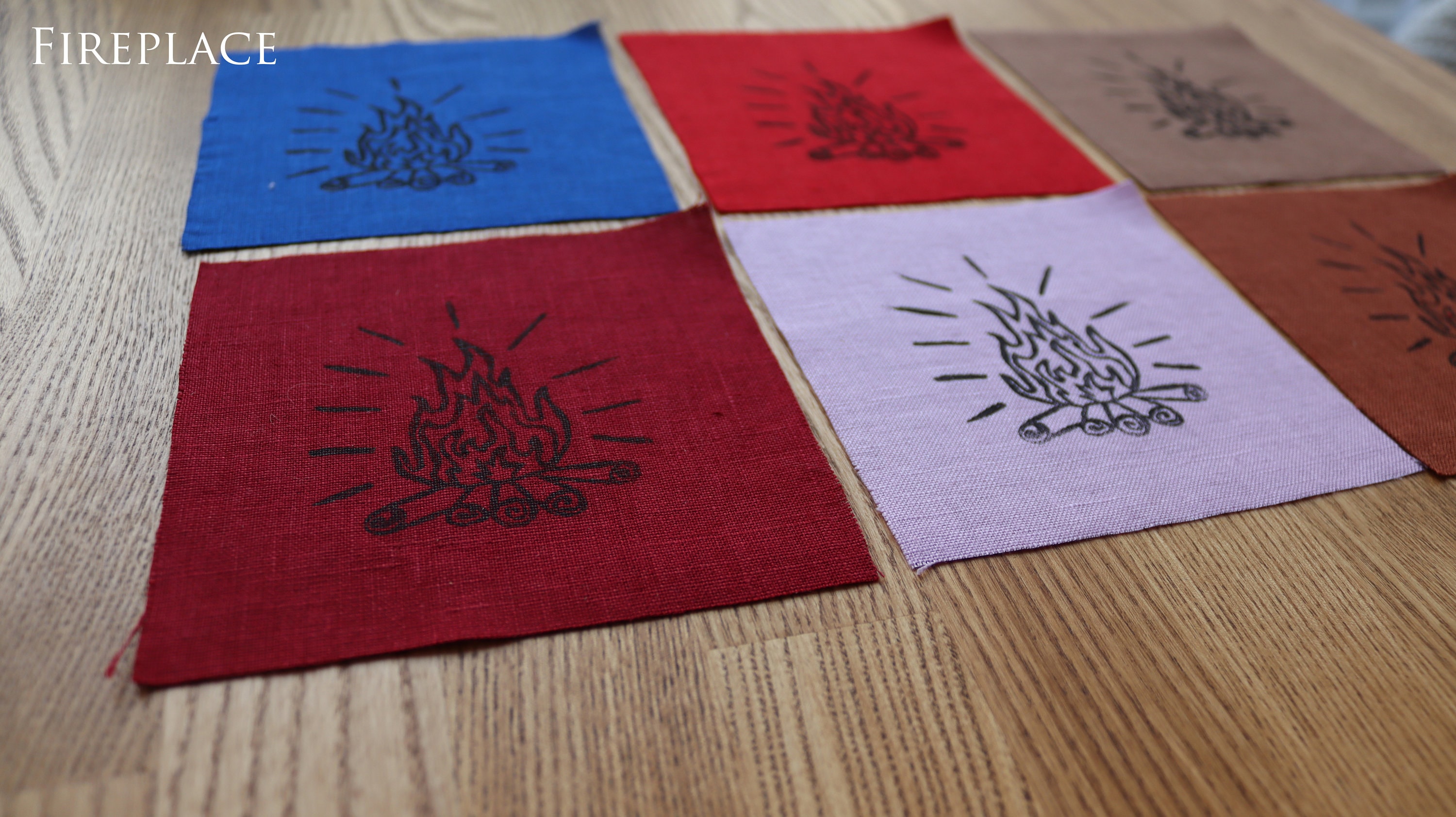 Linen Hand Printed Tent Mountain Camping Patch Block Print Decoration ...