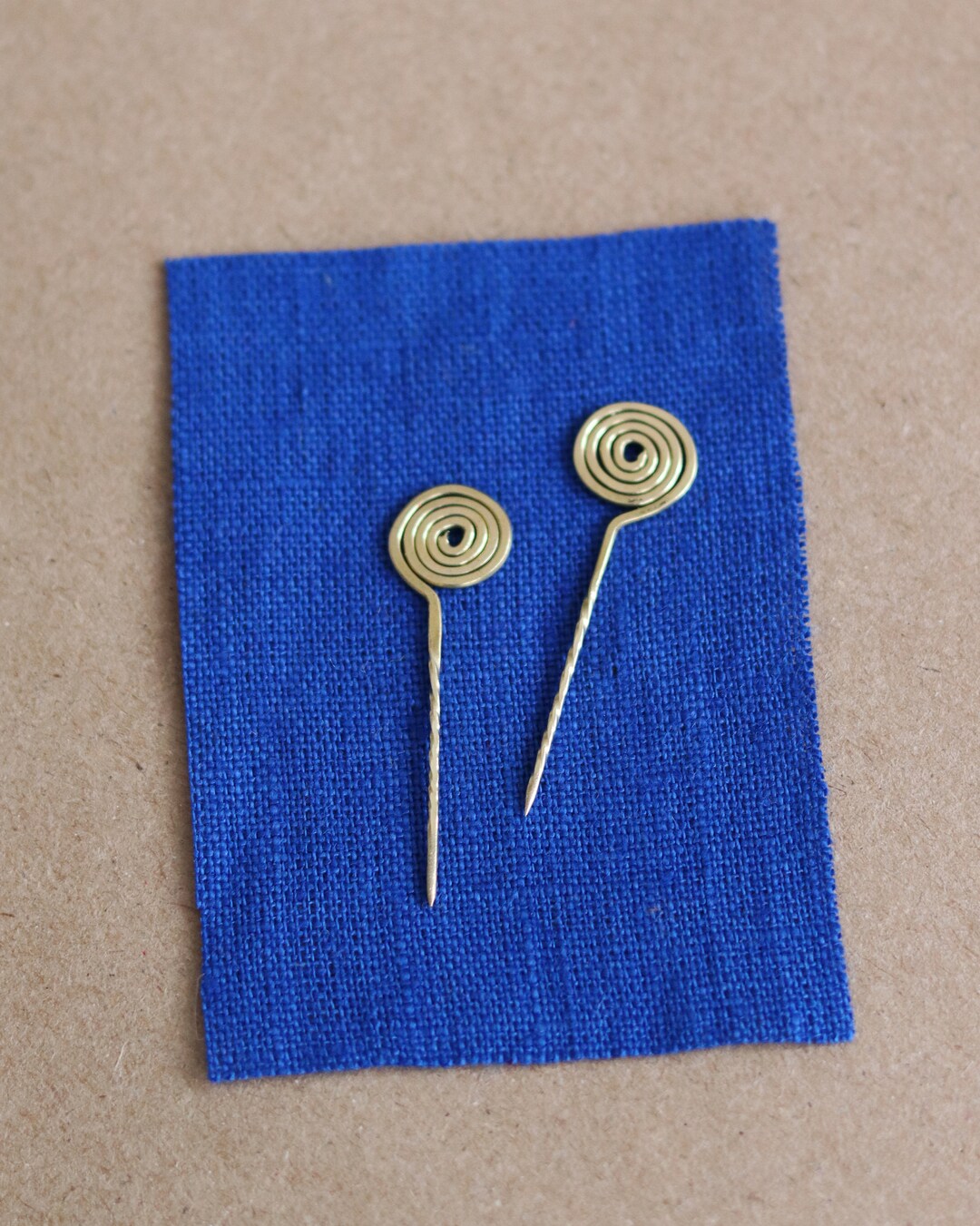 Set of 2 Medieval Brass Veil Pins Short LARP Middle Ages Historical ...