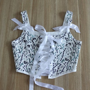 Linen Flora Cottagecore Stays Renaissance LARP Hobbitcore Bodice Corset ...