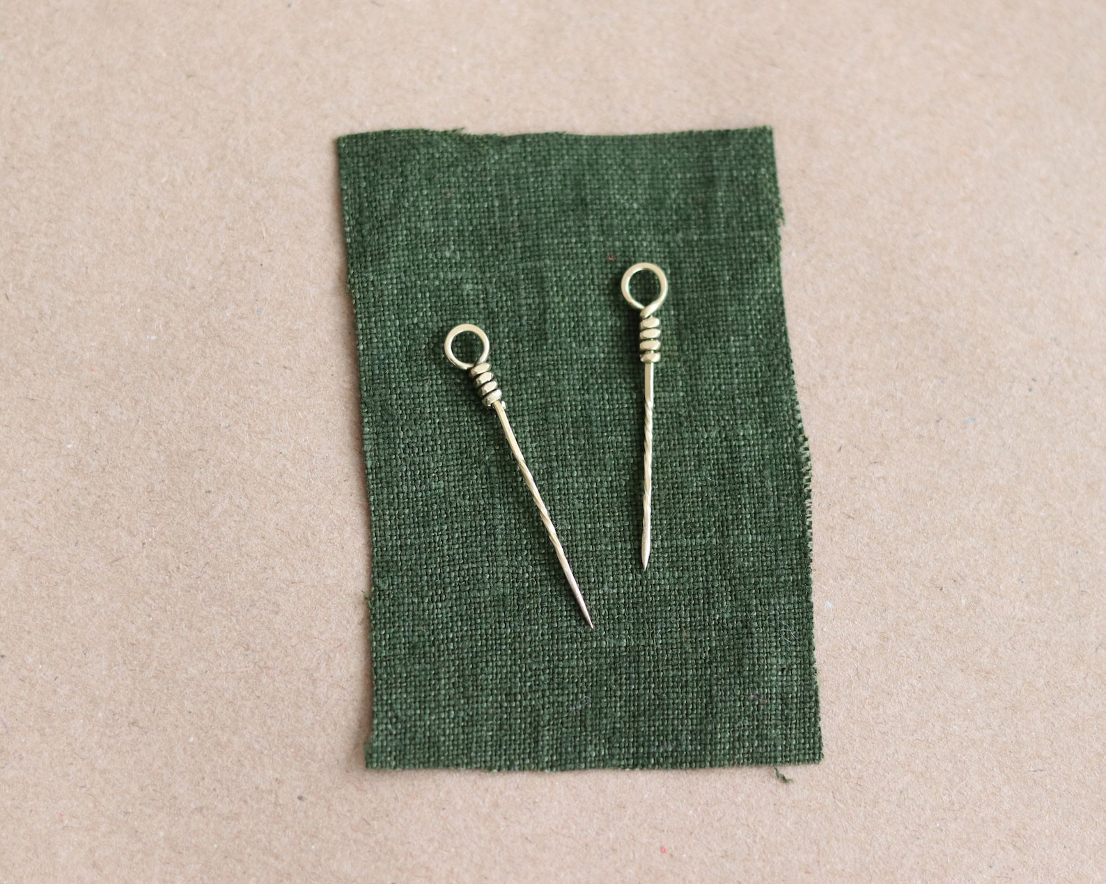 Set of 2 Medieval Brass Veil Pins LARP Middle Ages Historical Loop - Etsy
