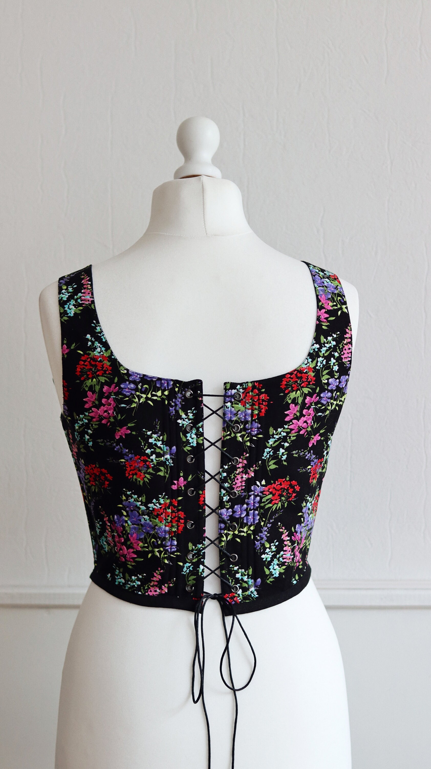 Linen Dark Flora Renaissance Stays Knightcore Corset Hobbitcore Bodice ...