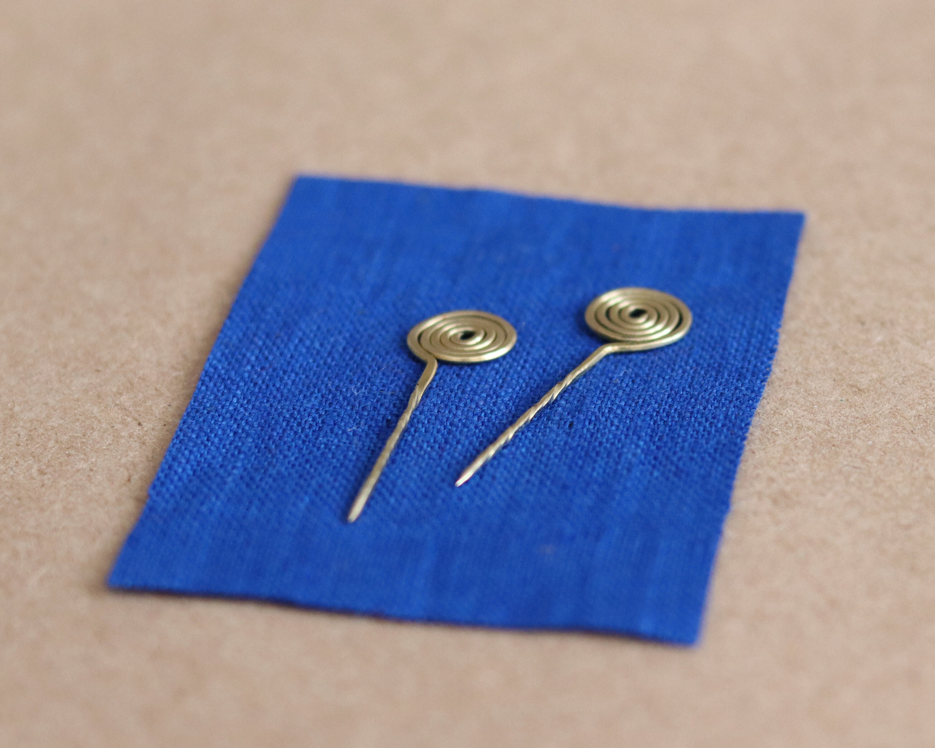 Set of 2 Medieval Brass Veil Pins Short LARP Middle Ages Historical ...