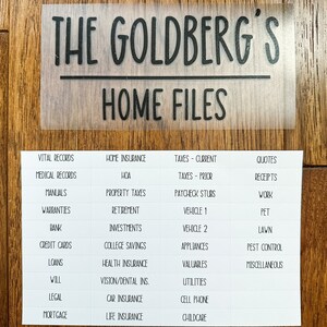 DIY Kit: Home Paperwork Organizing Name Decal and Folder Tabs ...