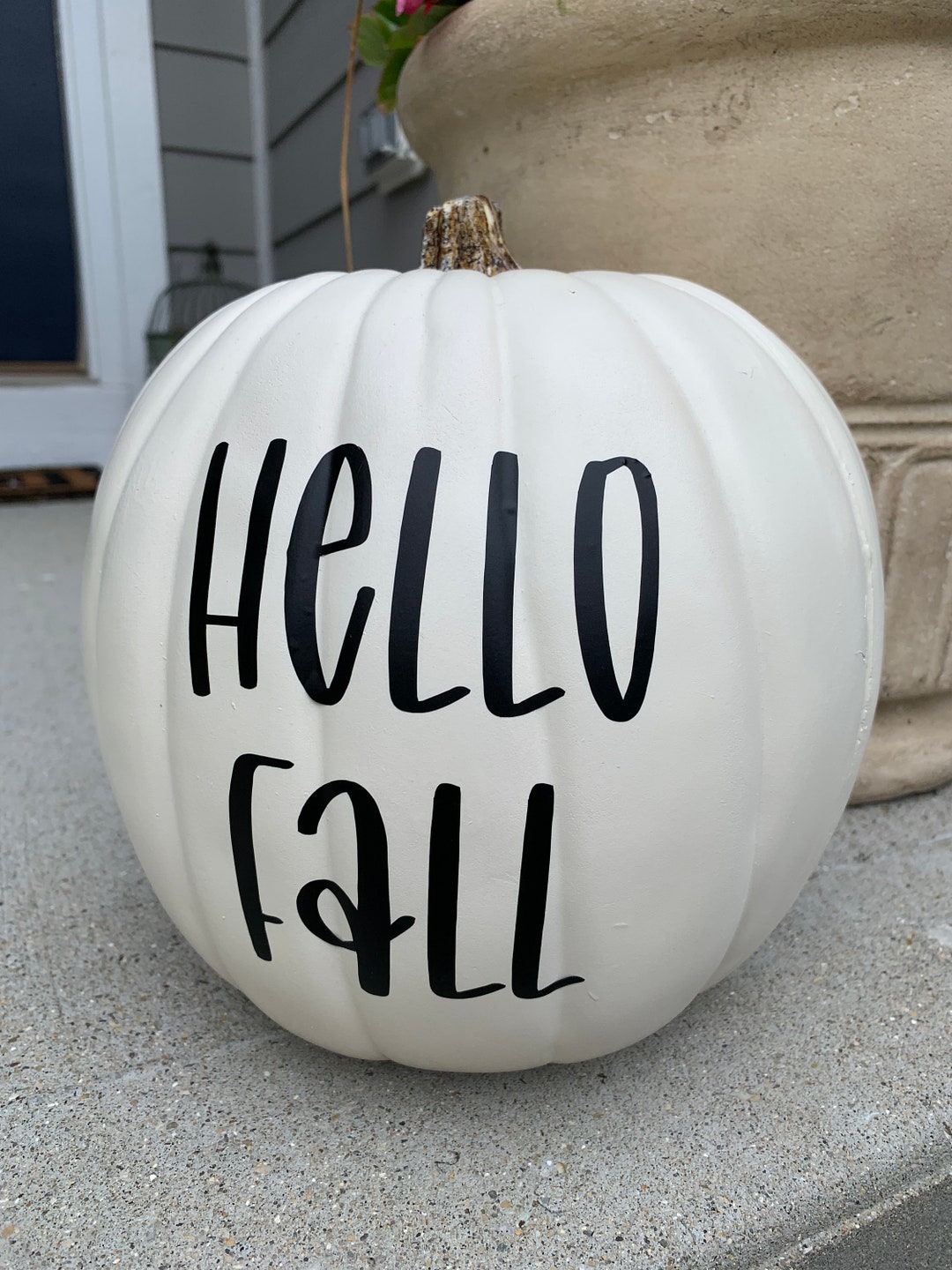 Hello Fall Pumpkin Decal | Halloween Decor | Fall Porch Decor | Pumpkin ...