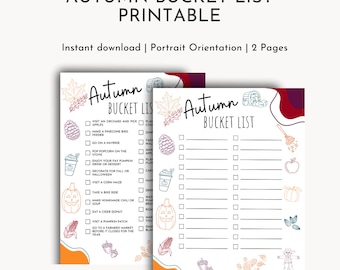 Autumn Bucket List Printable, Fall Bucket List, Fall Activities, Family ...