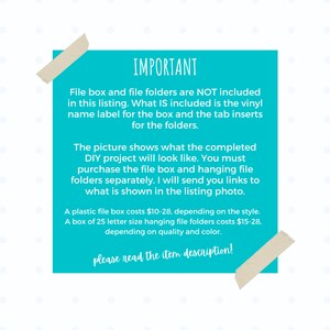 DIY Kit: Home Paperwork Organizing Name Decal and Folder Tabs ...