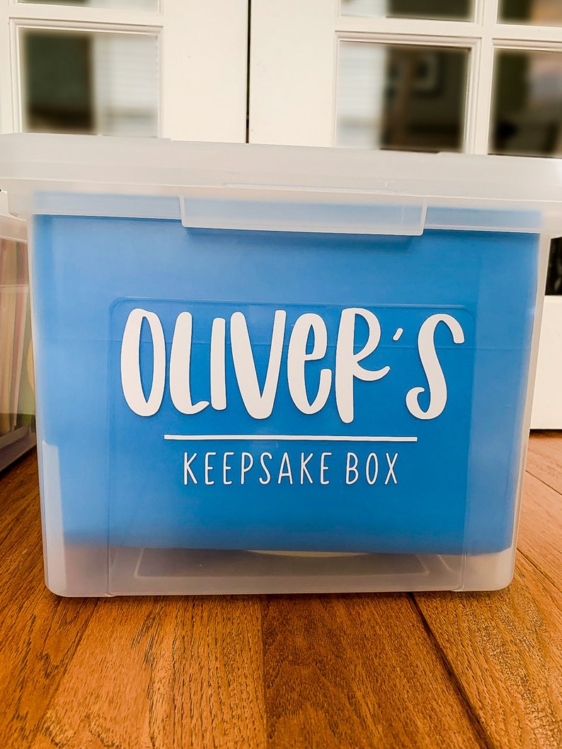 DIY KIT: Keepsake Box Name Decal and Folder Tabs Milestone - Etsy