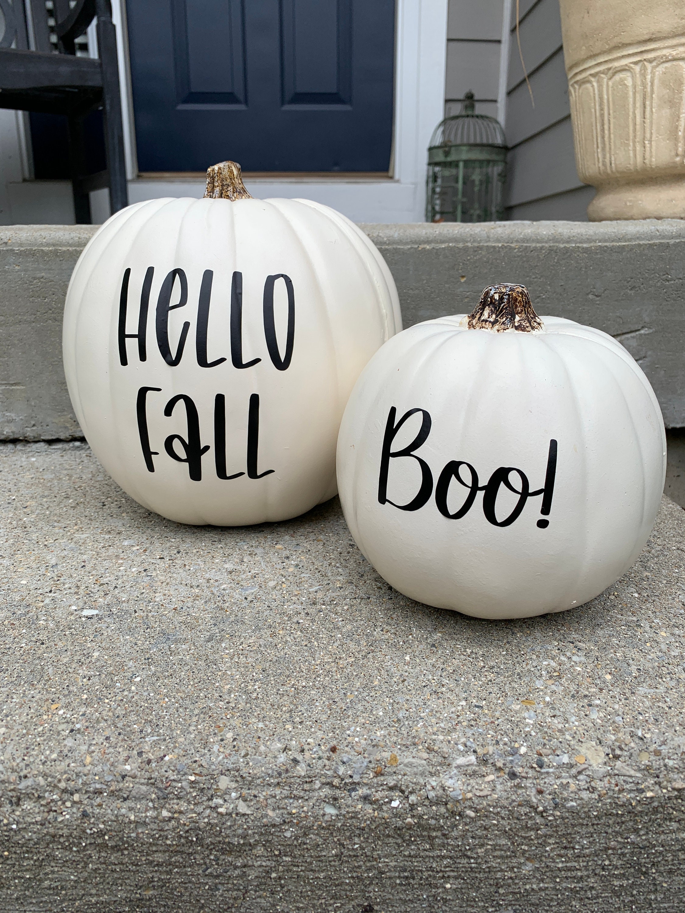 Hello Fall Pumpkin Decal Halloween Decor Fall Porch Decor - Etsy