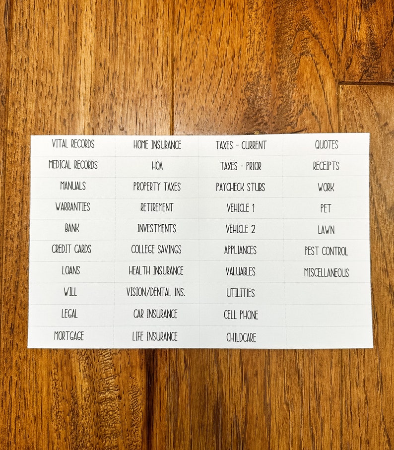 DIY Kit: Home Paperwork Organizing Name Decal and Folder Tabs - Etsy