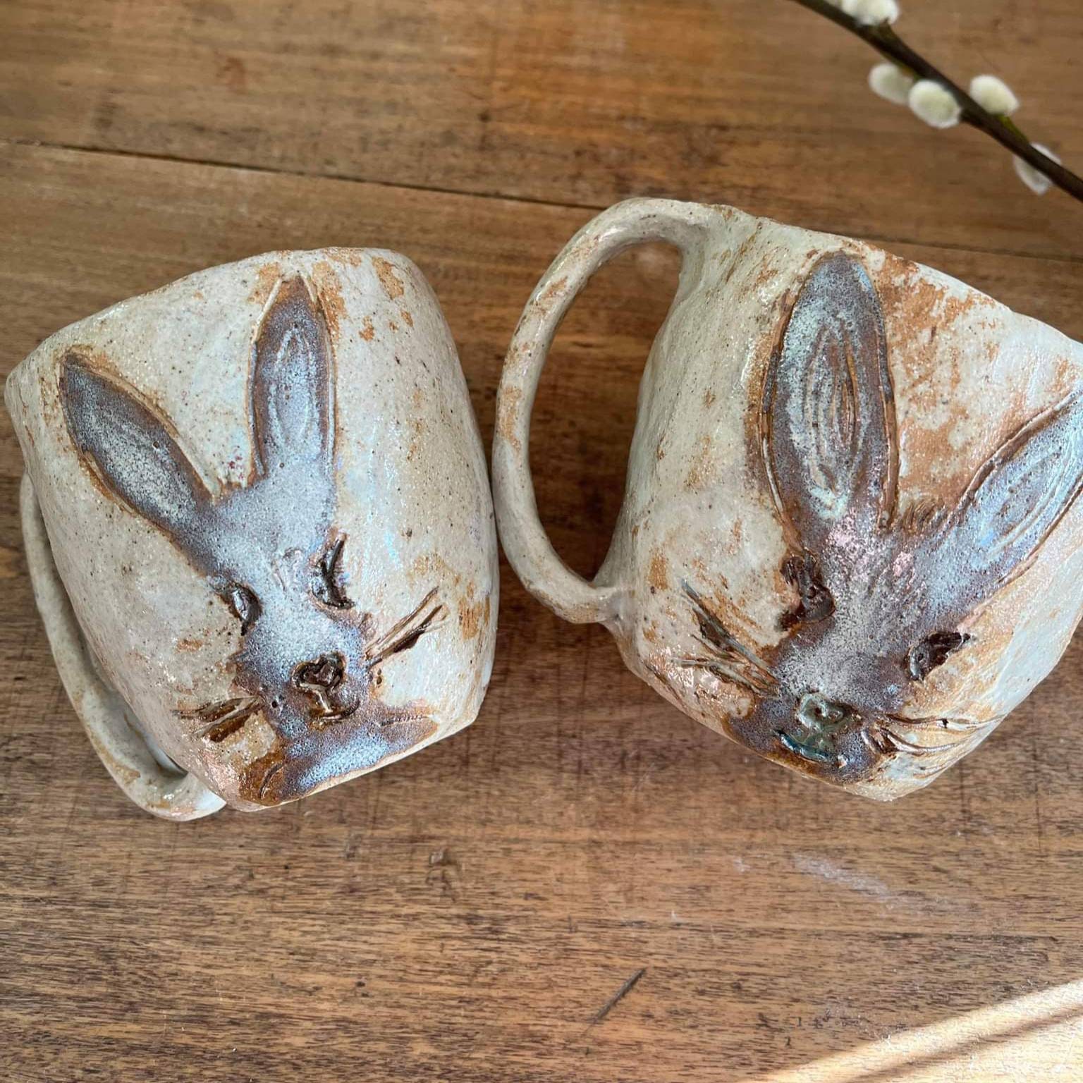 Handmade Pottery Hare/rabbit Illustration Hand Built Mug Cup. Gift for ...