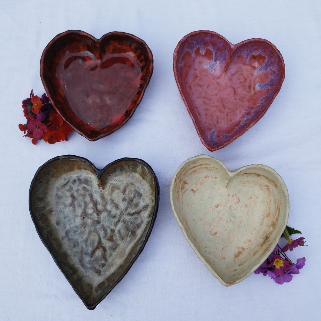 Handmade Heart Pottery Bowl, Ceramic Trinket Dish, Tapas Ramekin - Etsy