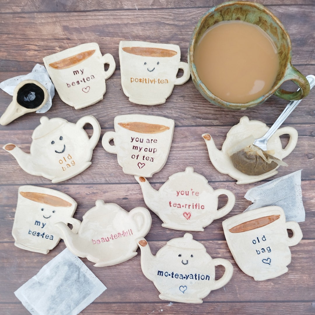Handmade Individual Ceramic Tea Bag Holder/ Rest / Trivet Gift for Tea ...