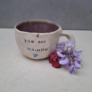 Handmade Joyful Ceramic Tea Cup With Tea Puns. Gift for Tea Lover ...