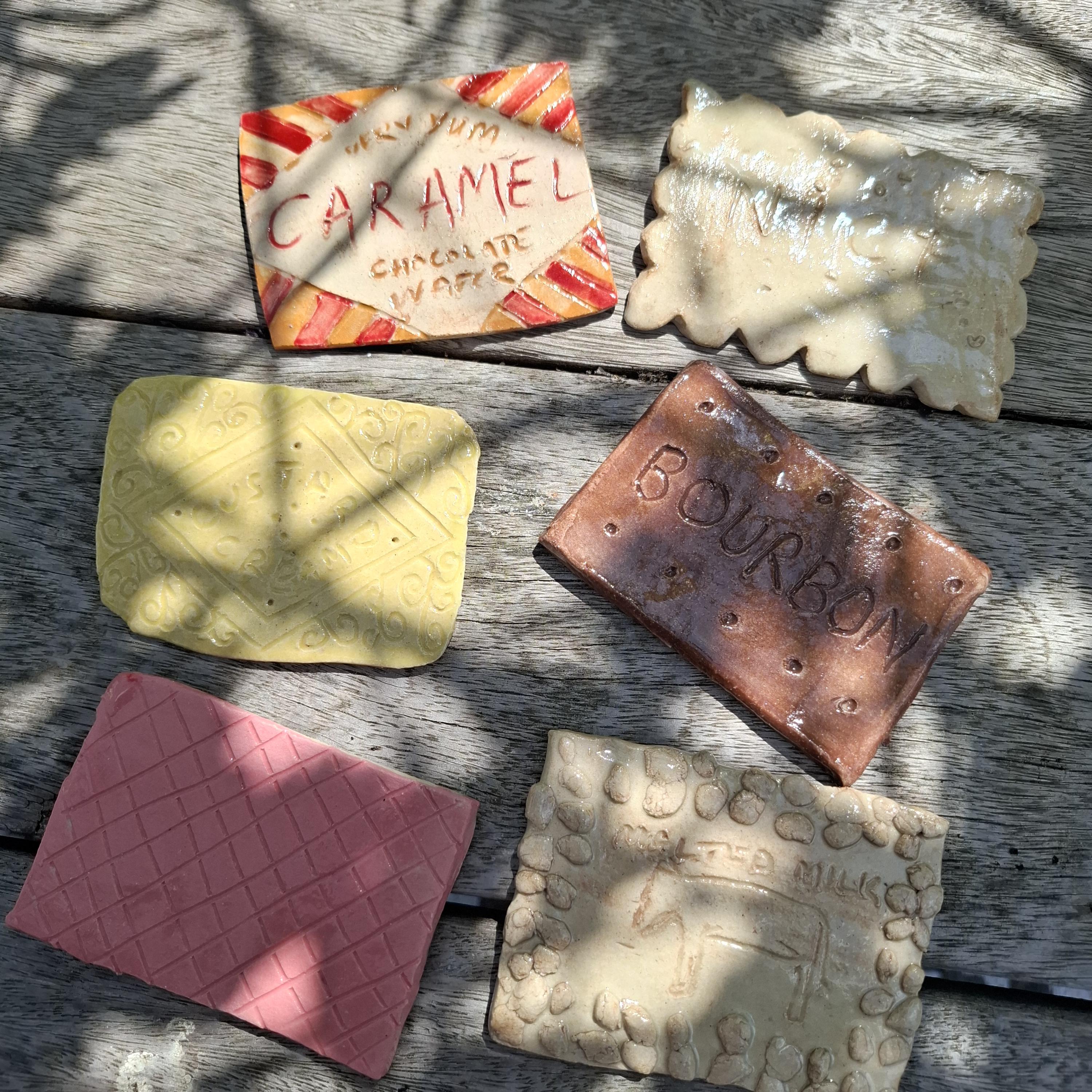 Handmade Ceramic Biscuit & Cookie Favourites Shaped Drinks Coasters ...