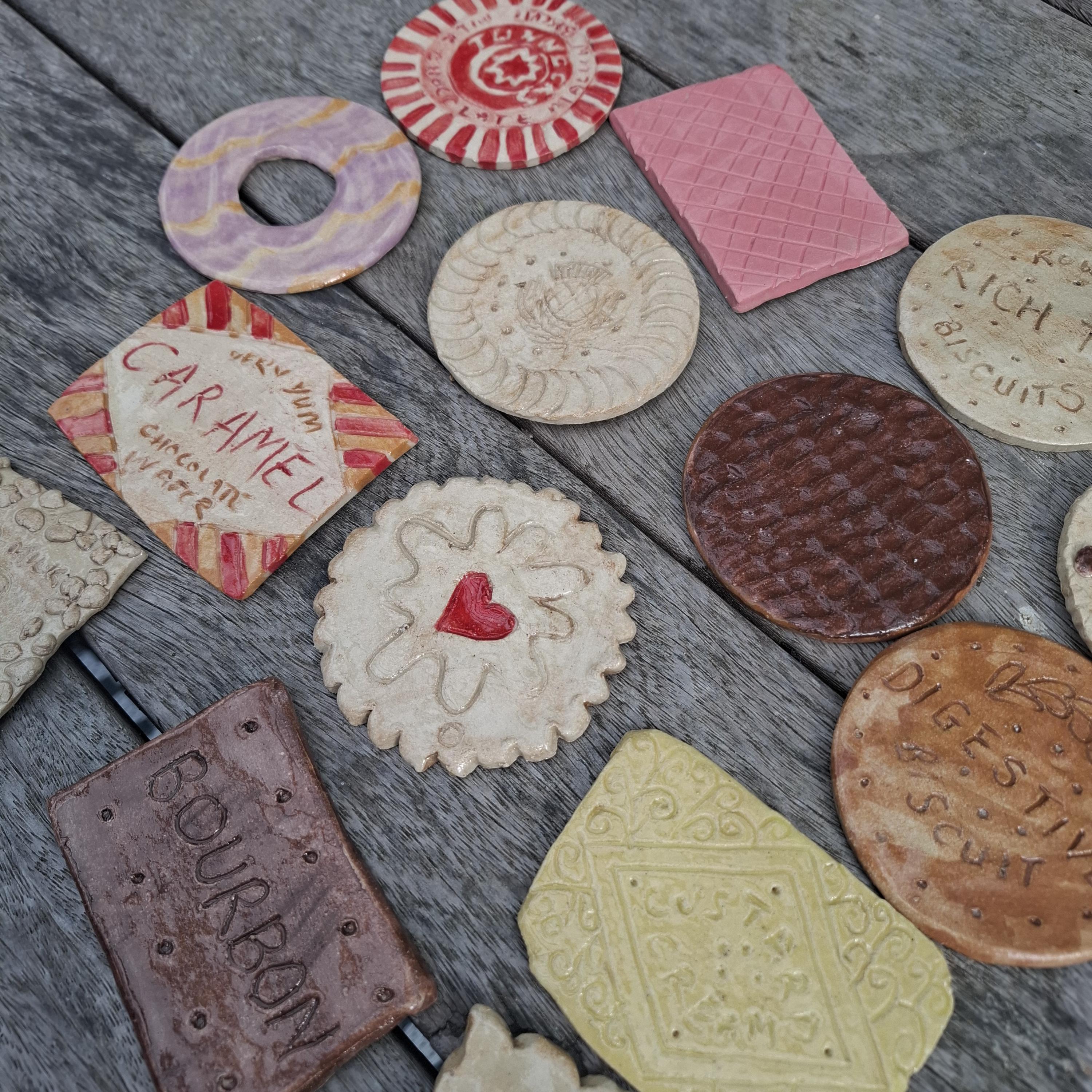 Handmade Ceramic Biscuit & Cookie Favourites Shaped Drinks Coasters ...
