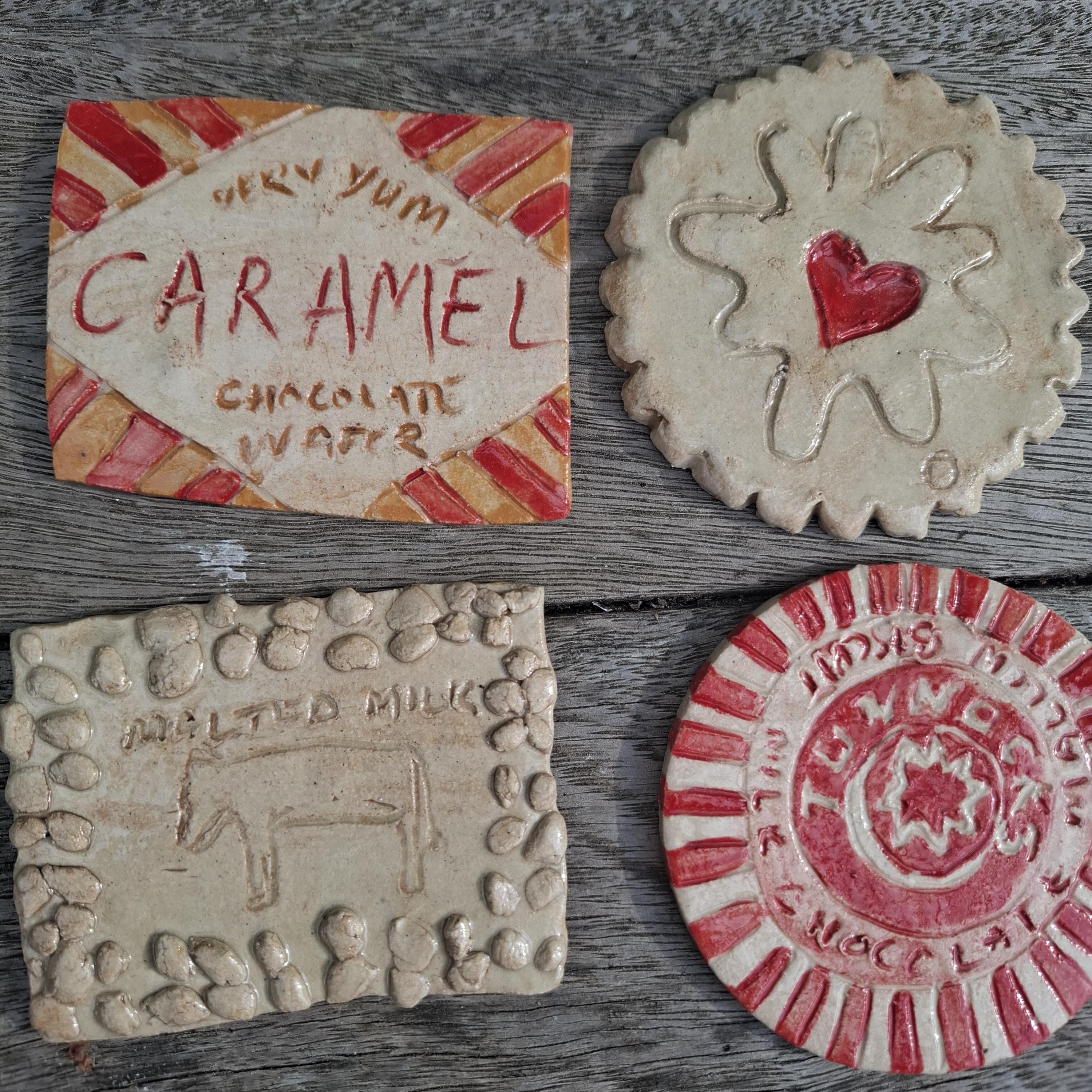 Handmade Ceramic Biscuit & Cookie Favourites Shaped Drinks Coasters ...