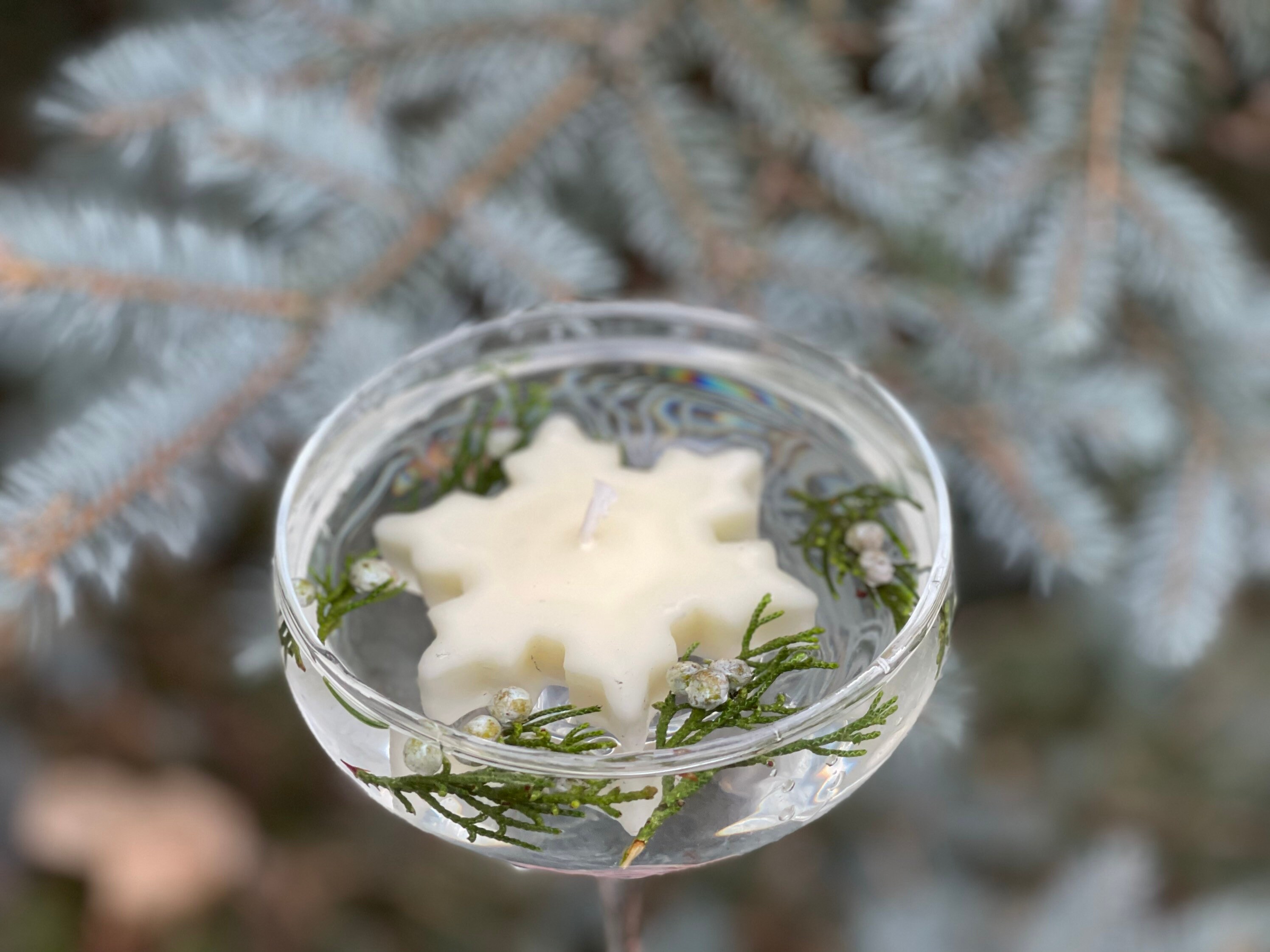 Snowflake Floating Candle White Beeswax - Etsy