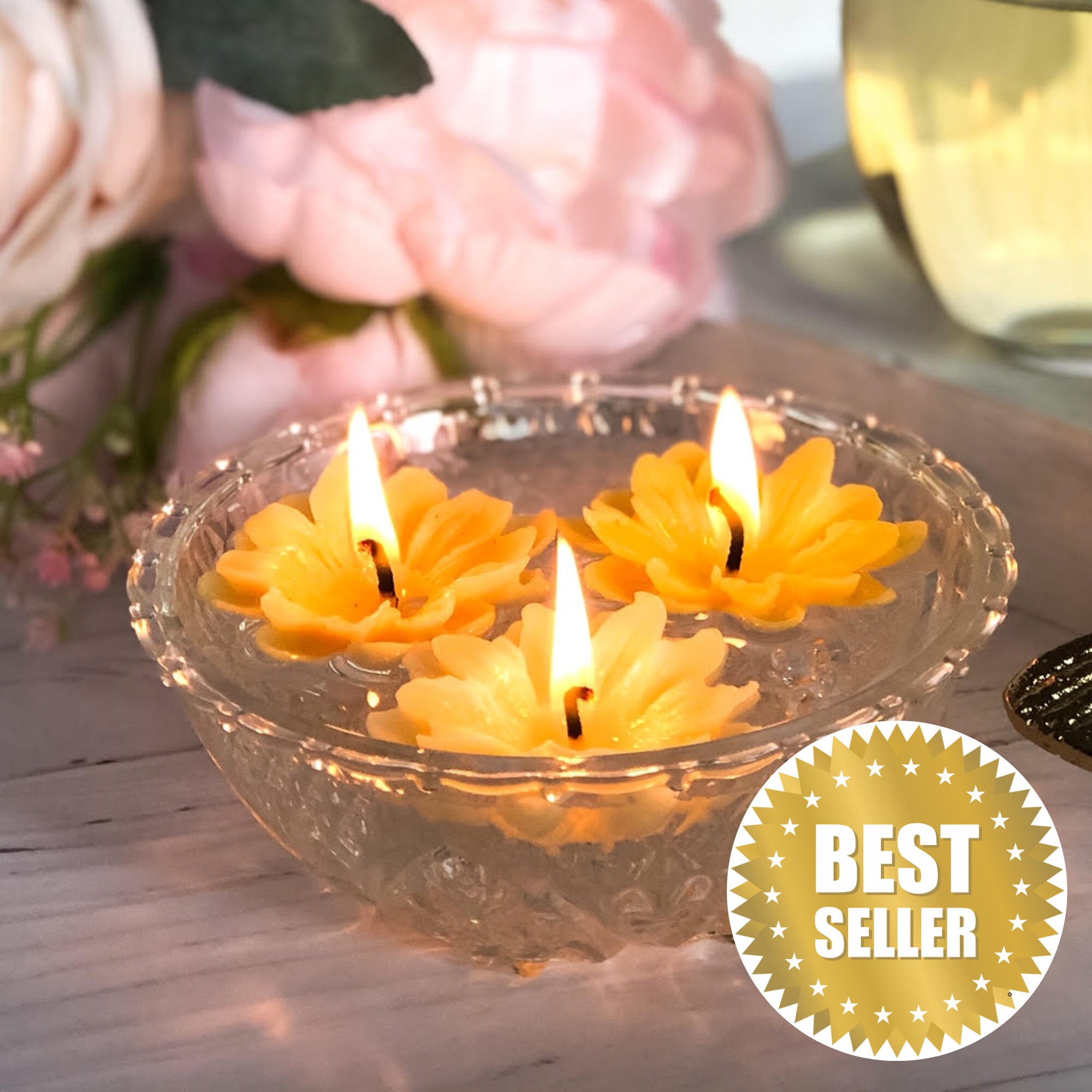 Beautiful Candles With Flowers