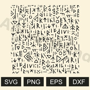 Viking Runes Seamless Pattern Svg, Viking Seamless Pattern, Runes Svg ...