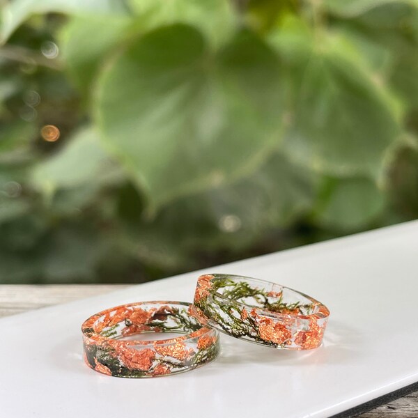 Moss Resin Ring - Etsy