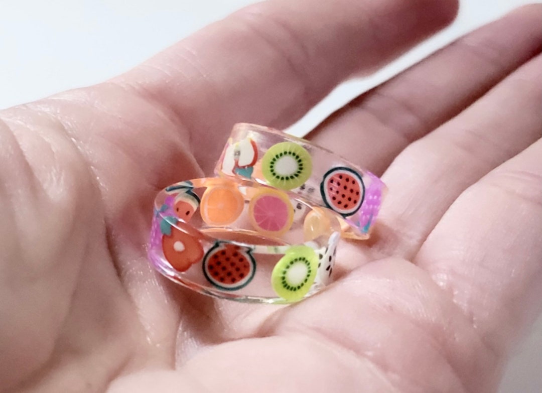 Clear Mixed Fruit Ring Cute Resin Rings - Etsy