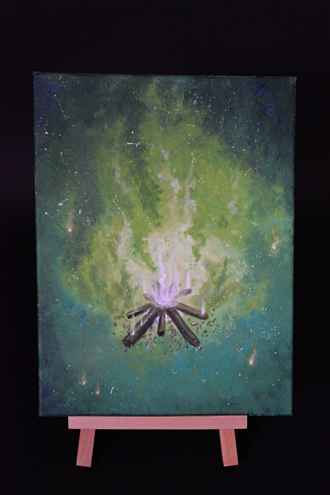 Green Fire Sea Fire Acrylic Painting - Etsy