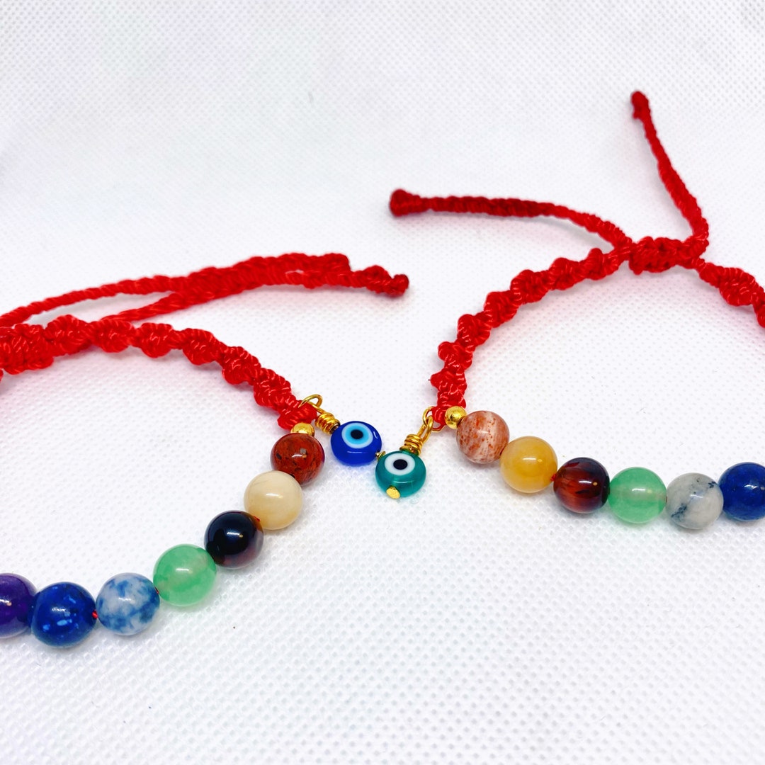 7 Chakras Evil Eye Bracelet - Etsy
