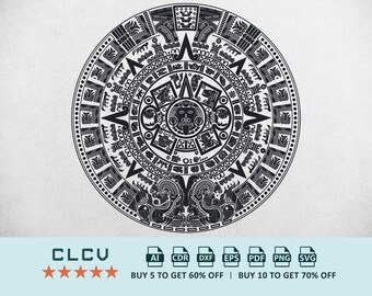 Aztec Calendar Svg - Etsy