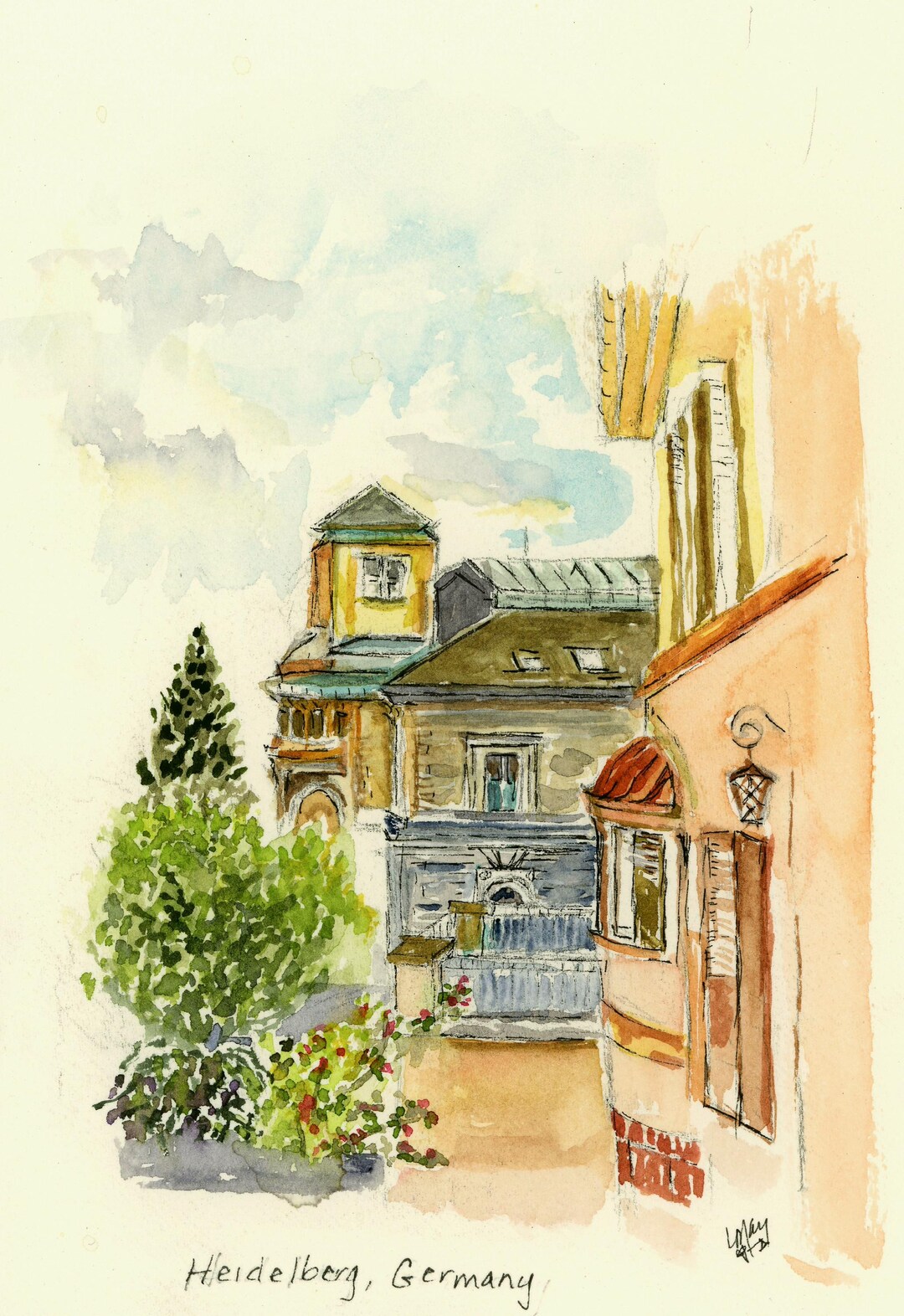 Heidelberg Germany Watercolor - Etsy
