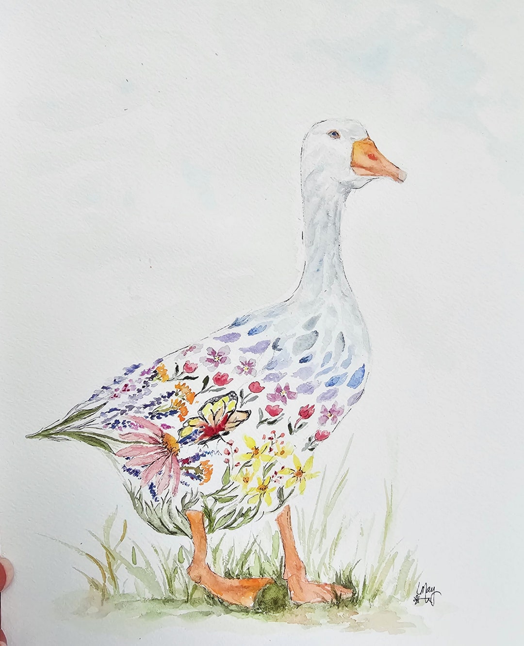 Ms Ellie, the Goose Watercolor Print, Wall Art, Original - Etsy