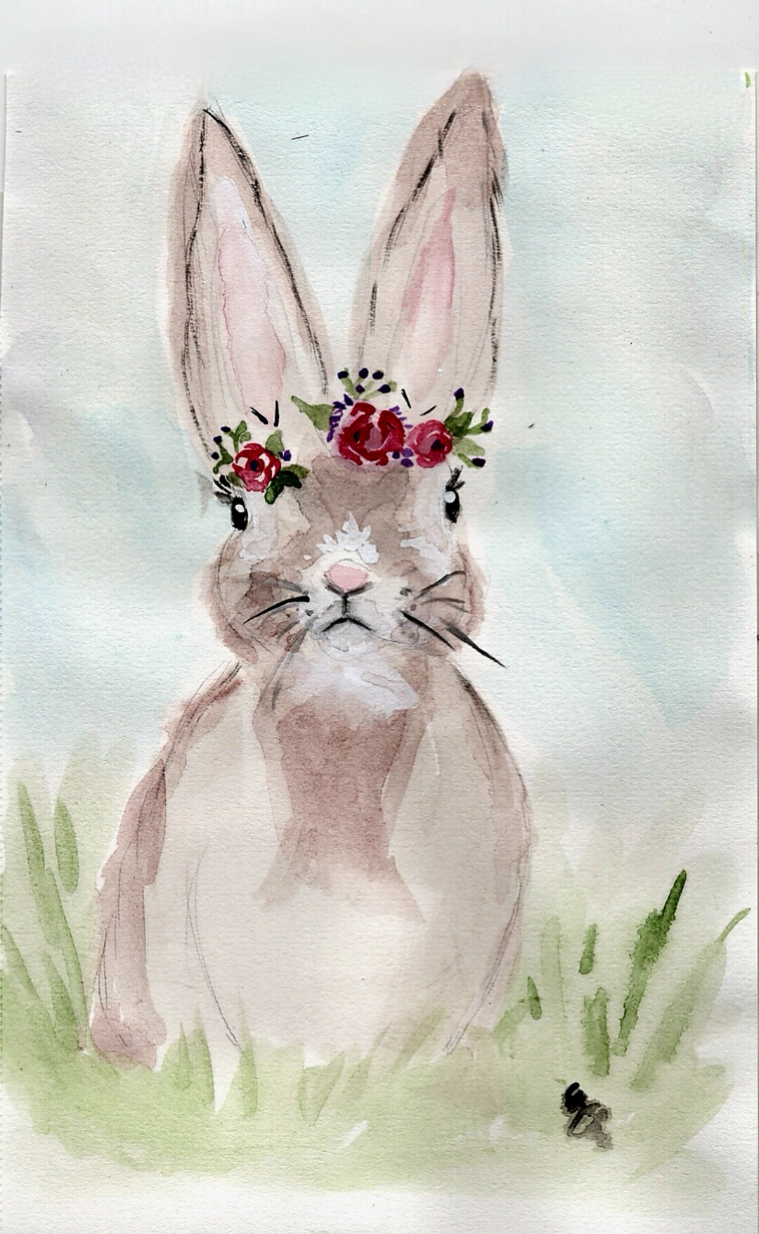 Easter Bunny 1 Watercolor Nursery Art - Etsy